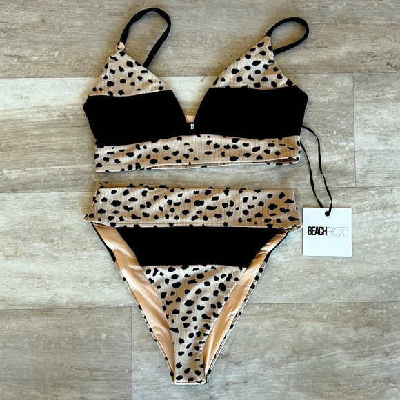 Beach Riot | Swim | Nwt Beach Riot Bikini Set Animal Print | Poshmark